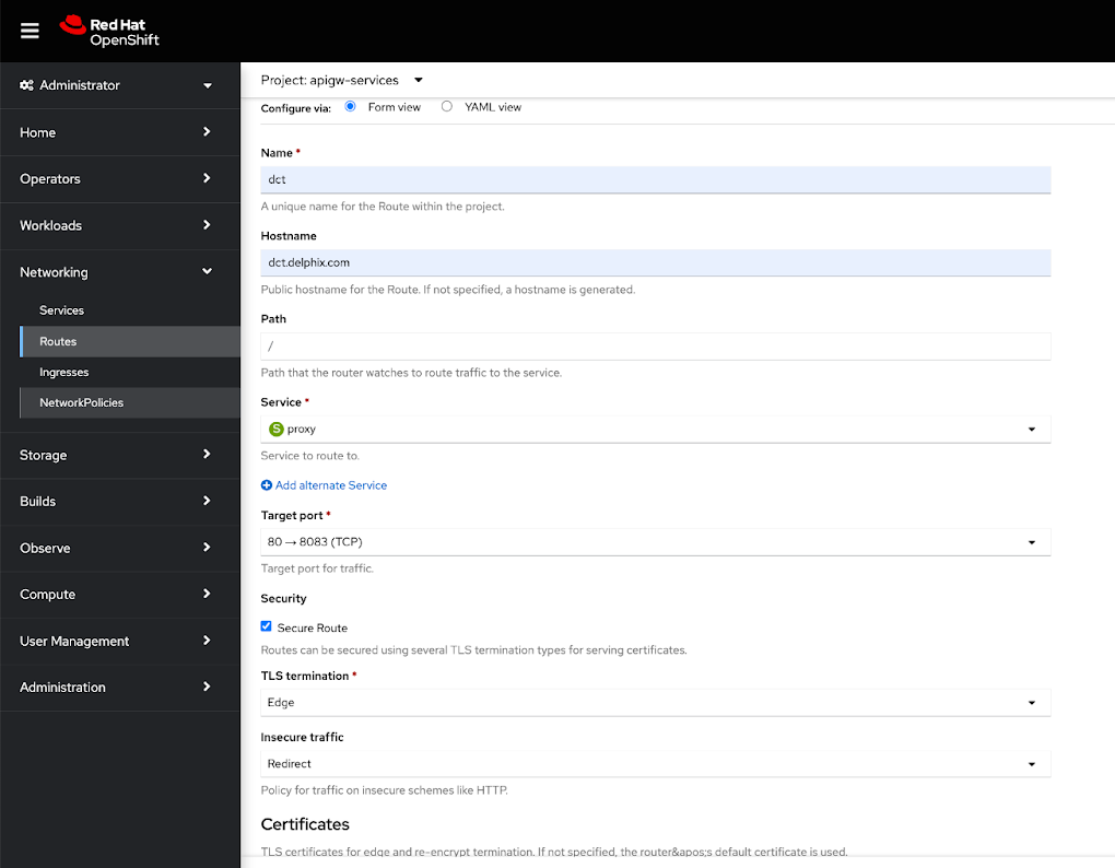 Installation and setup for OpenShift